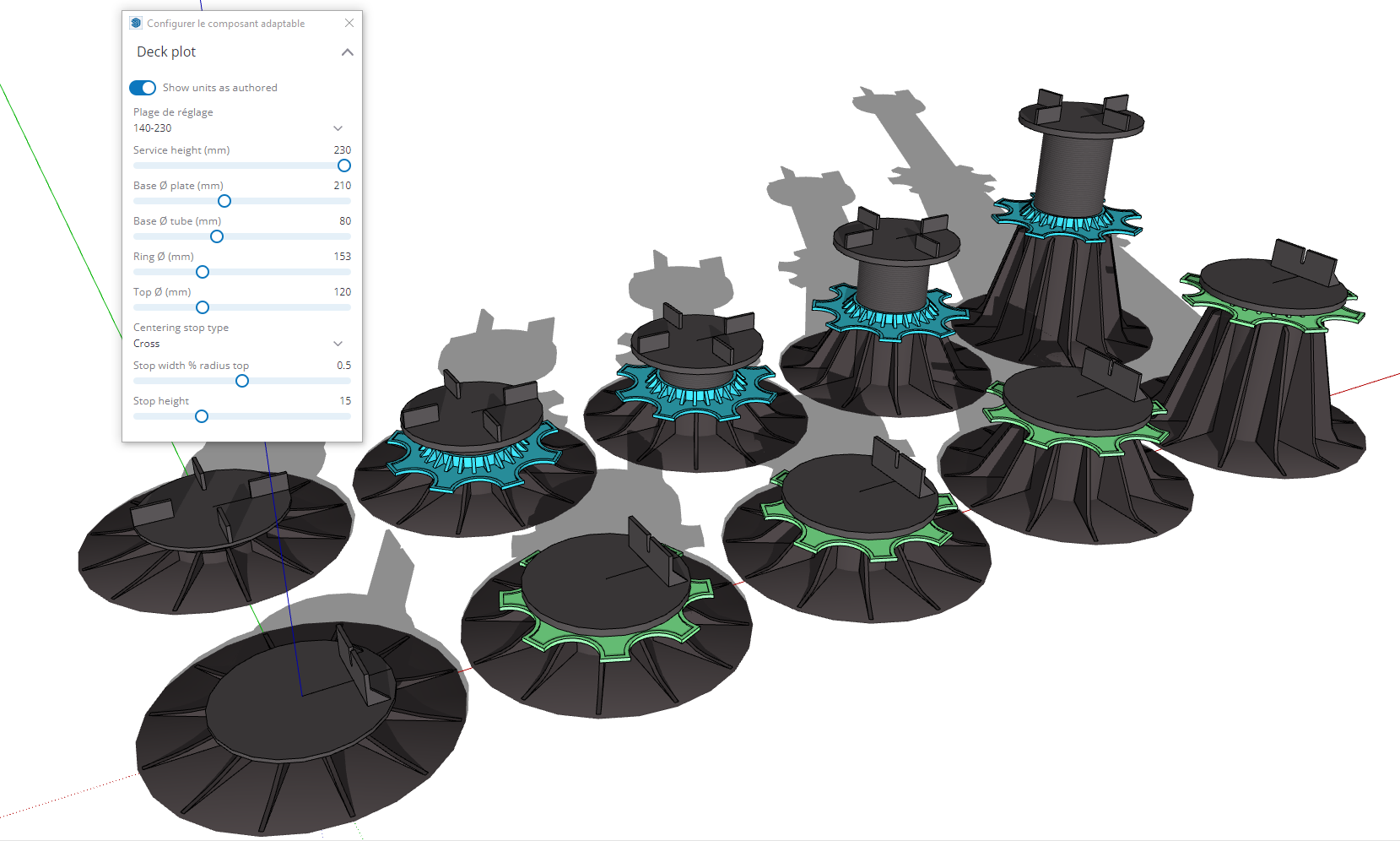 [ SKETCHUP LIVE COMPONENT ] Plot terrasse réglable